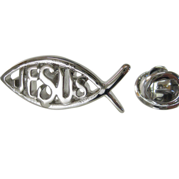 Kiola Designs | Accessories | Religious Jesus Fish Lapel Pin And Tie ...